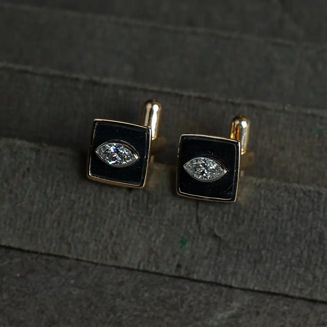 Marquise Gaze Cufflinks | JS Solitaire