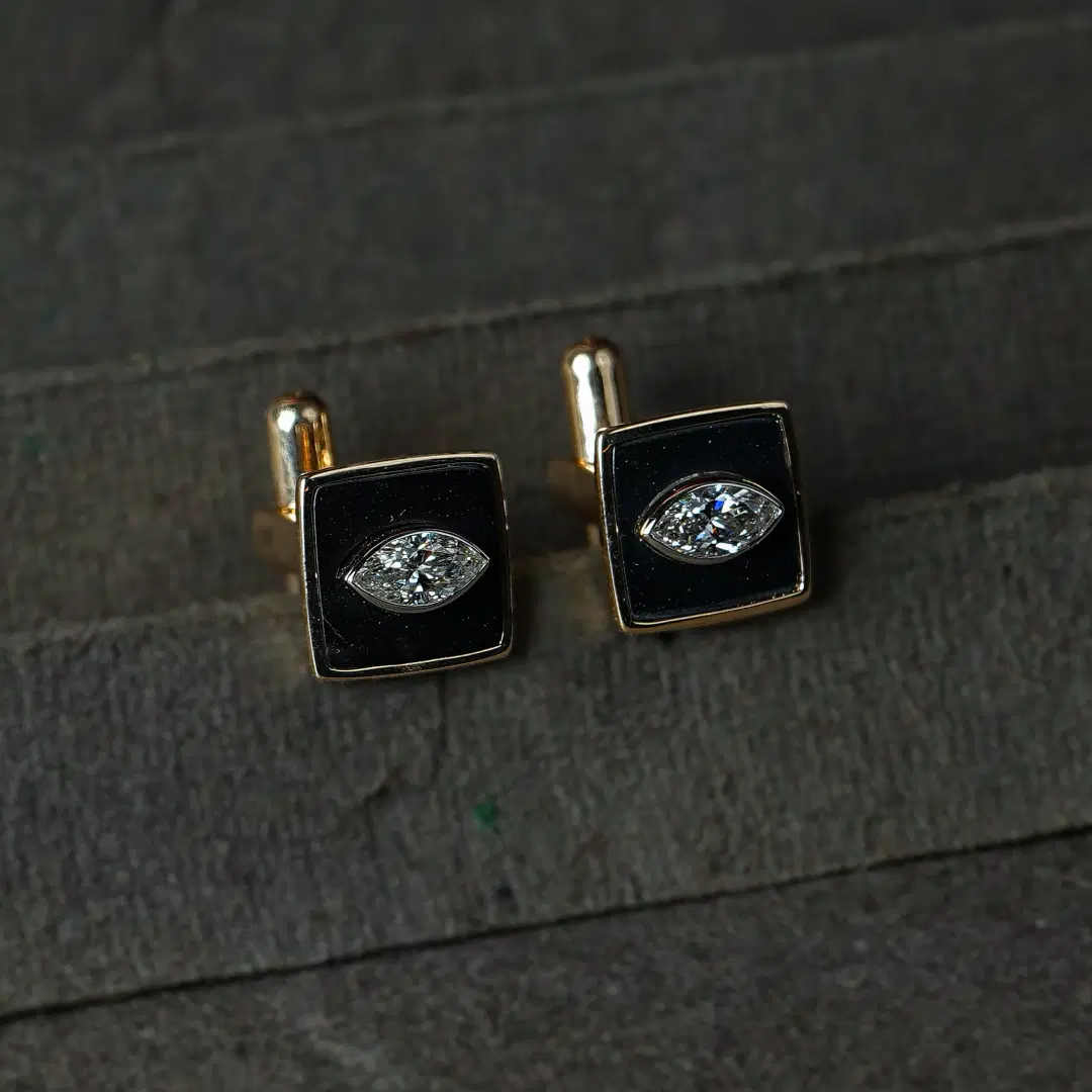 Marquise Gaze Cufflinks | JS Solitaire